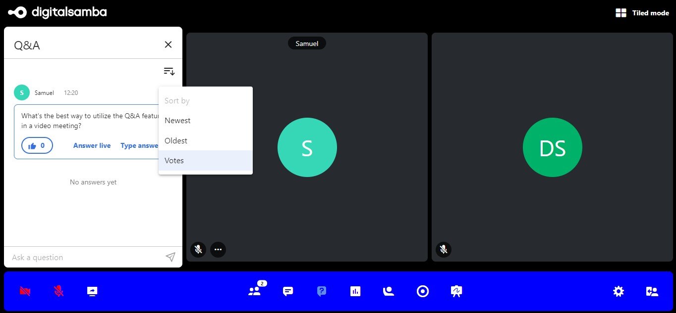 How to Use the Q&A Feature in Digital Samba
